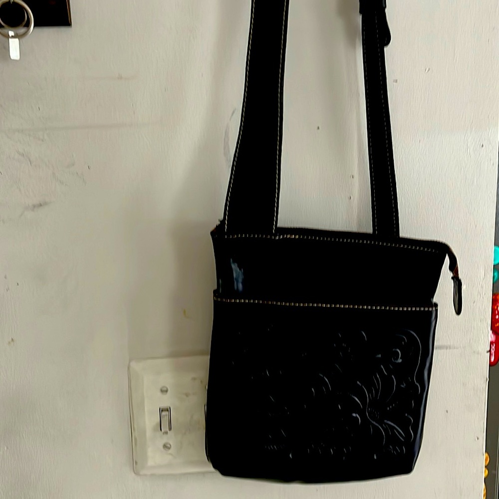 Nwot Patricia Nash Francesca Leather Black Messenger … - Gem